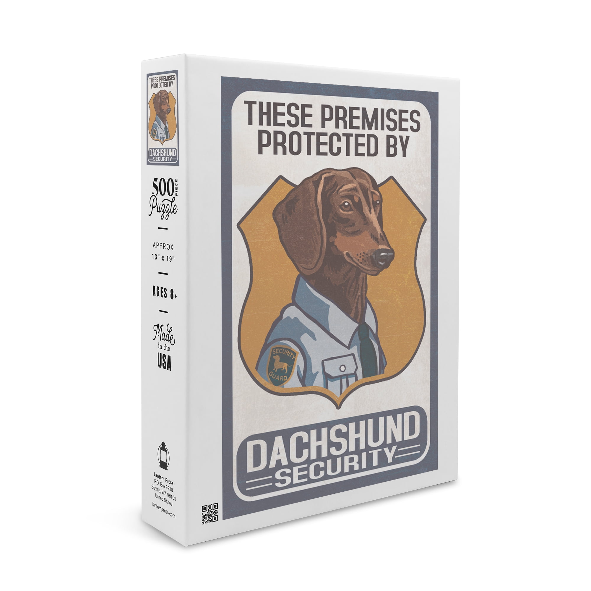 Dachshund Security, Dog Sign (19x27 inches, Premium 500 Piece Jigsaw ...