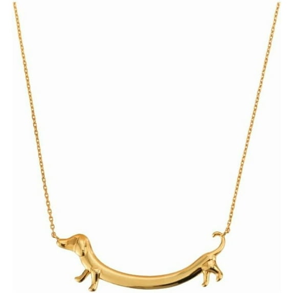 Dachshund Shaped Necklace, Alloy Gold-Plated Craft, Edgy Trendy Choker ...