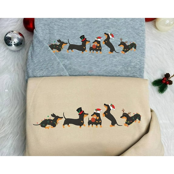 Dachshund Shirt, Dog Sweater, Festive Dog T-Shirt, Animal Lovers ...