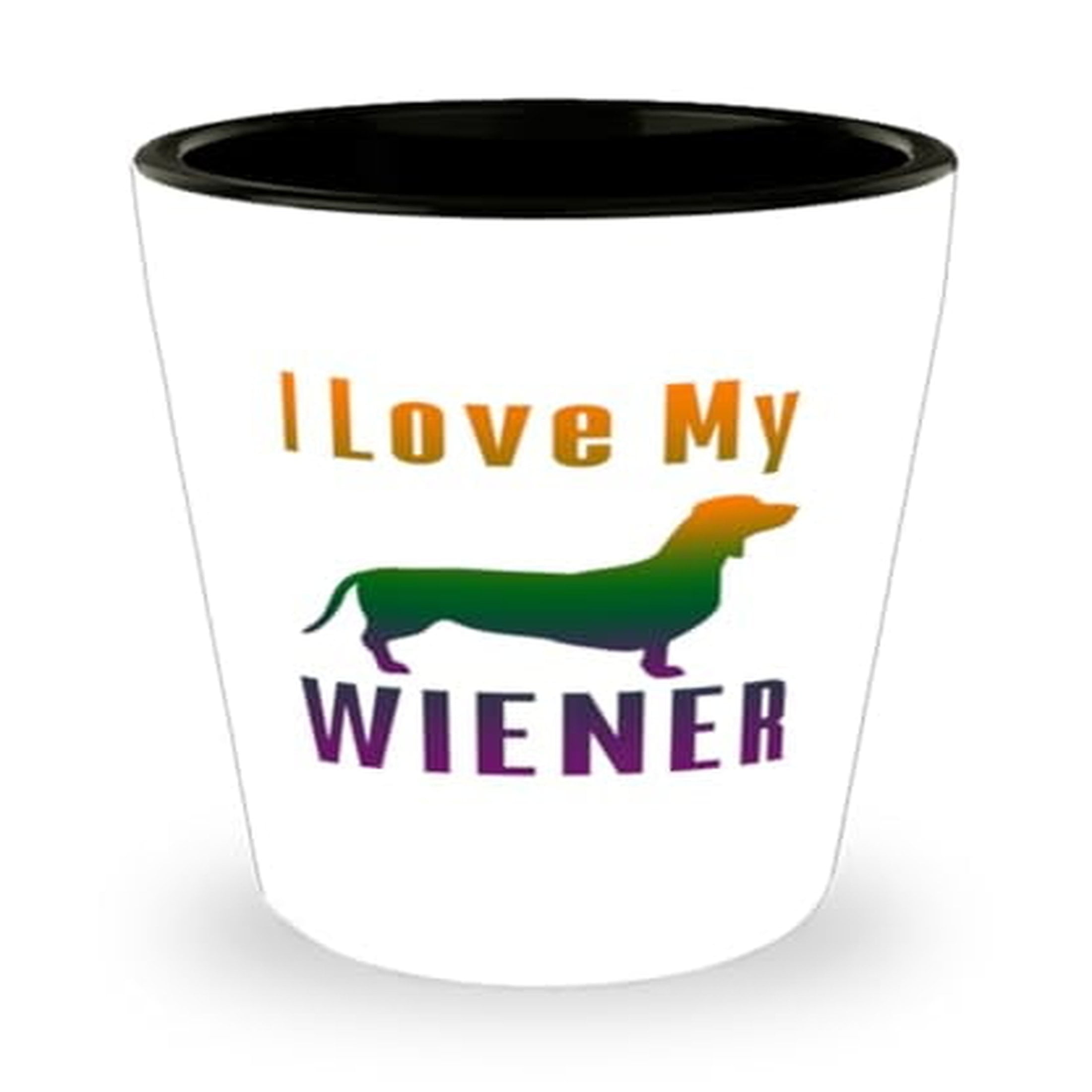Dachshund Shot Glass, I Love My Wiener, Funny Dog Gift, Mini Glassware ...
