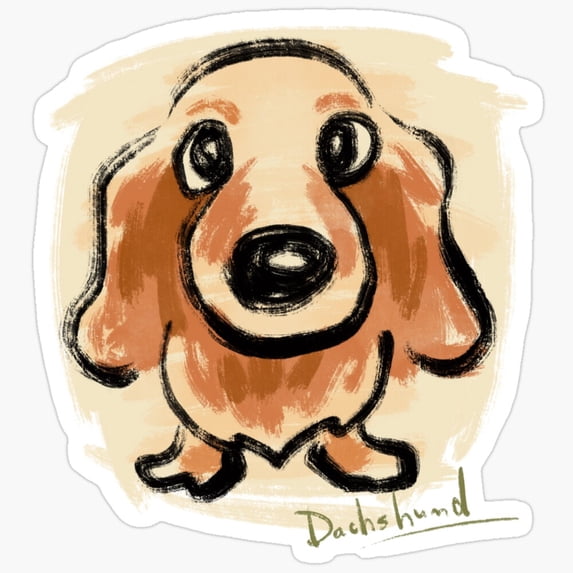 Dachshund Sketch Sticker Phone Decal Water Bottle Stickers Car Decals ...