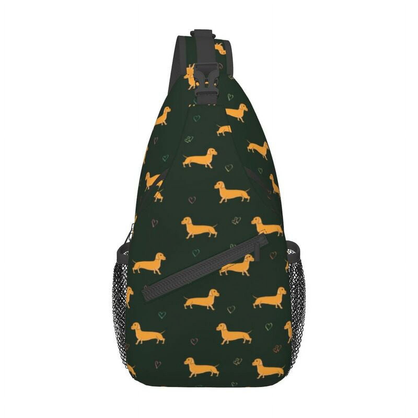 Dachshund Sling Crossbody Chest Bag Men Cool Sausage Wiener Badger Dogs ...
