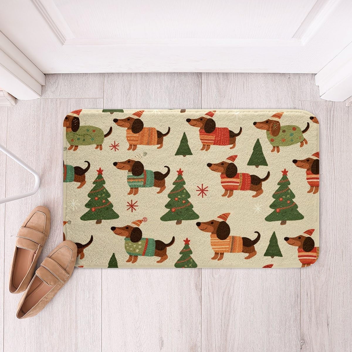 Dachshund Soft Fleece Door Mat Non Slip Bath Rug Polyester Cartoon Dog ...
