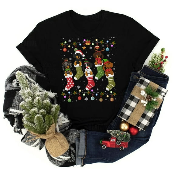 Dachshund Stockings Christmas Shirt, Dachshund Lover Shirt, Dachshund ...