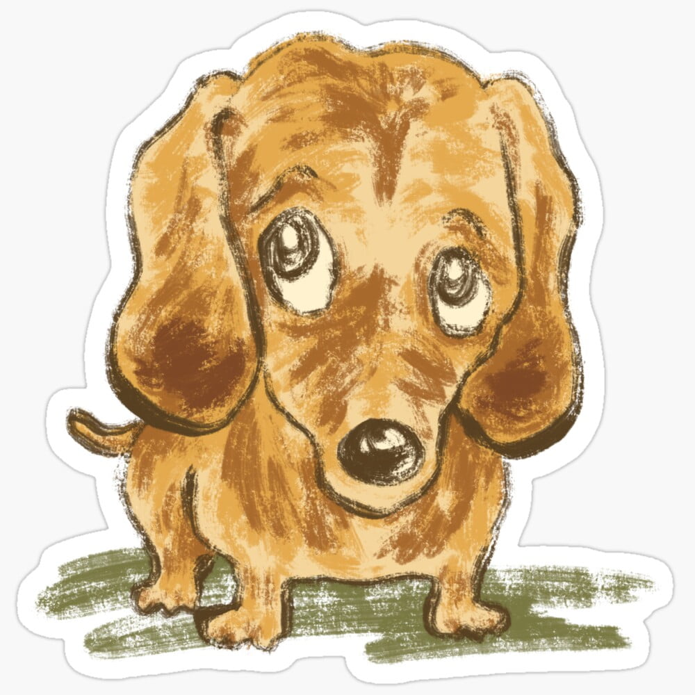 Dachshund Thinking Sticker Phone Decal Water Bottle Stickers Car Decals ...
