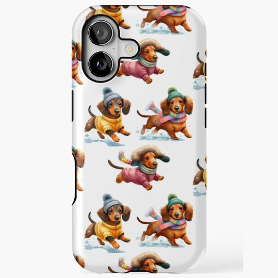 Dachshund Through Snow Winter Dog Scene Phone Case iPhone Case 17 ...