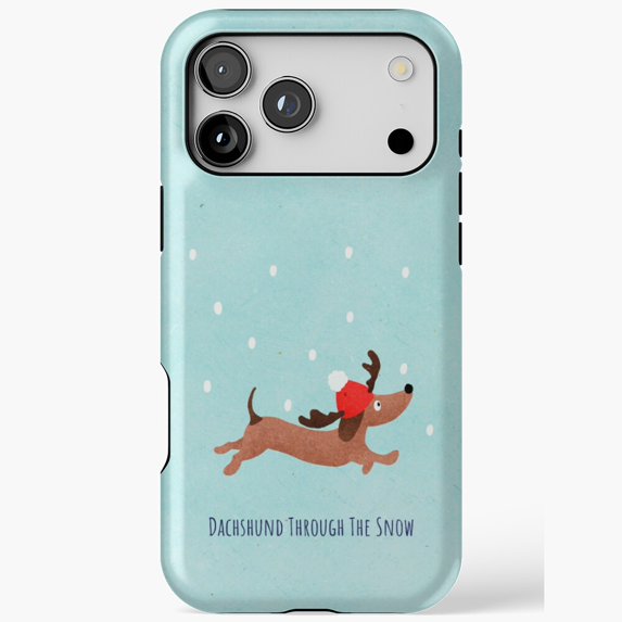 Dachshund Through The Snow Dog Case for iPhone 11 12 13 14 15 16 17 Pro ...