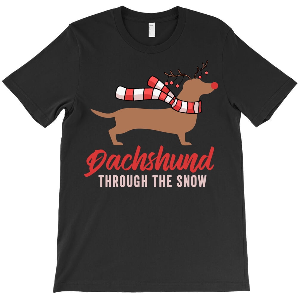 Dachshund Through The Snow Funny Christmas Holiday Dog Pun Graphic ...