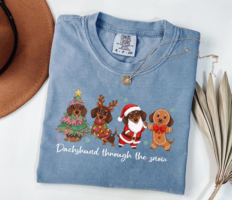 Dachshund Through The Snow Shirt, Funny Christmas Tshirt, Cute Xmas ...
