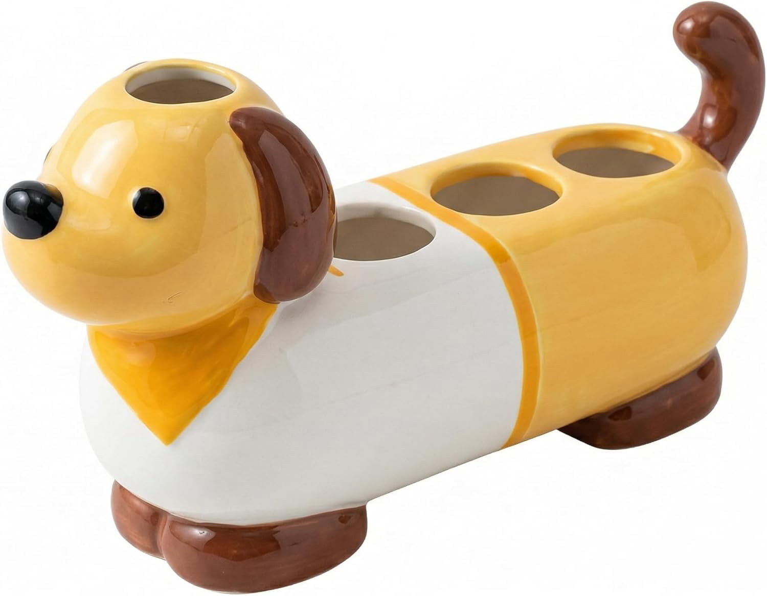 Dachshund Toothbrush Holder, Ceramic Bathroom Organizer with Toothbrush ...