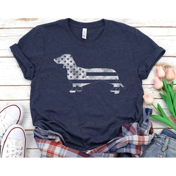 Dachshund Tshirt American Flag Shirt style Top American Flag Tee Fourth ...