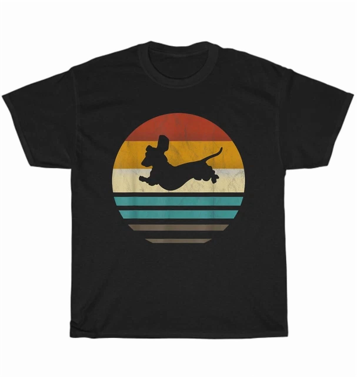 Dachshund Vintage Retro Silhouette 60S 70S Dog Puppy Dog Lover T-Shirt ...