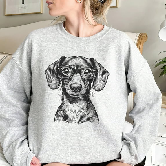 Dachshund Wears Glasses Shirt, Cute Dachshund Shirt, Duchshund ...