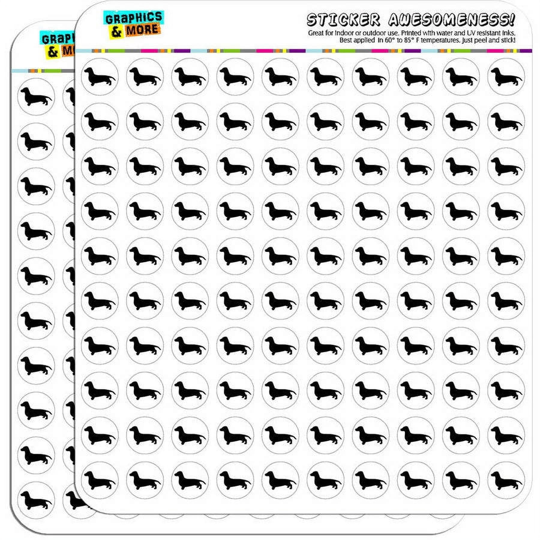 Dachshund Wiener Dog 200 1/2" (0.5") Planner Calendar Scrapbooking ...