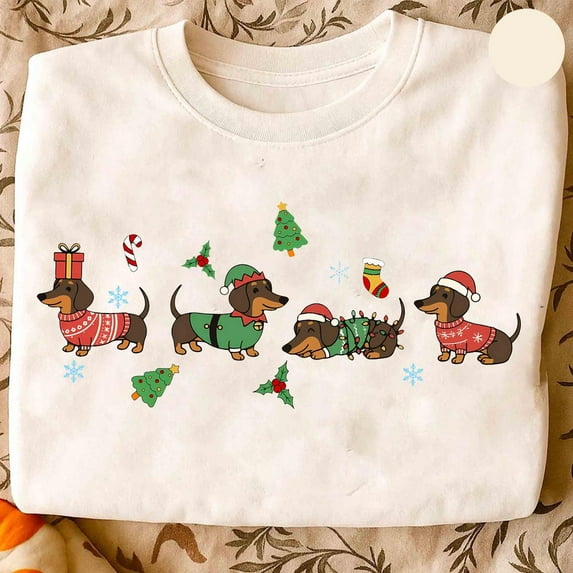 Dachshund Winter Holiday Shirt, Dachshund Dog Lover Winter Holiday Tee ...