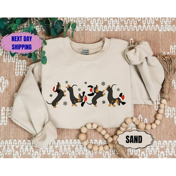 Dachshund Winter Holiday Sweatshirt, Dachshund Winter Holiday Hoodie ...