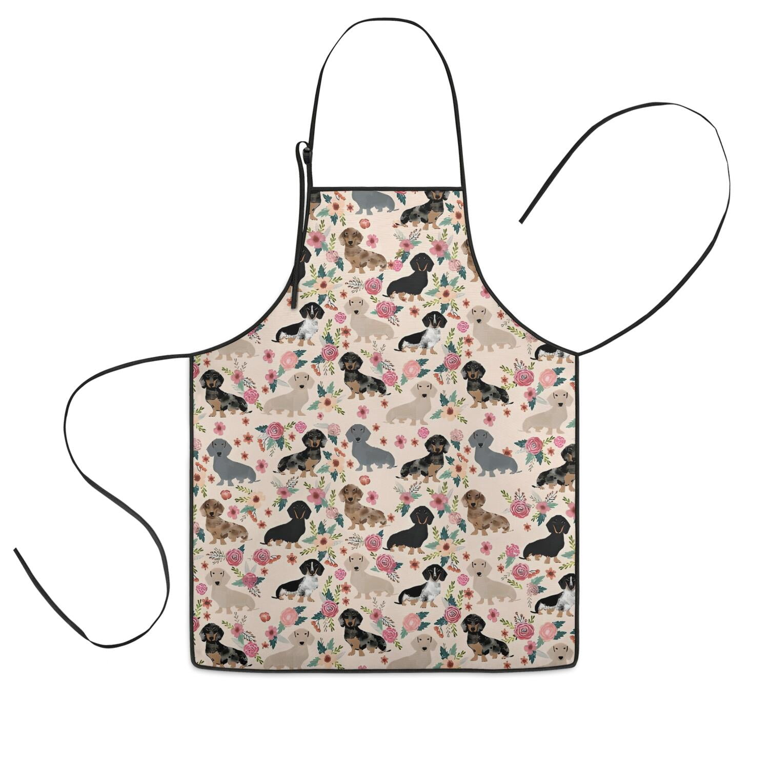 Dachshund and Flower Kids Aprons for Girls and Boys,Adjustable Neck ...