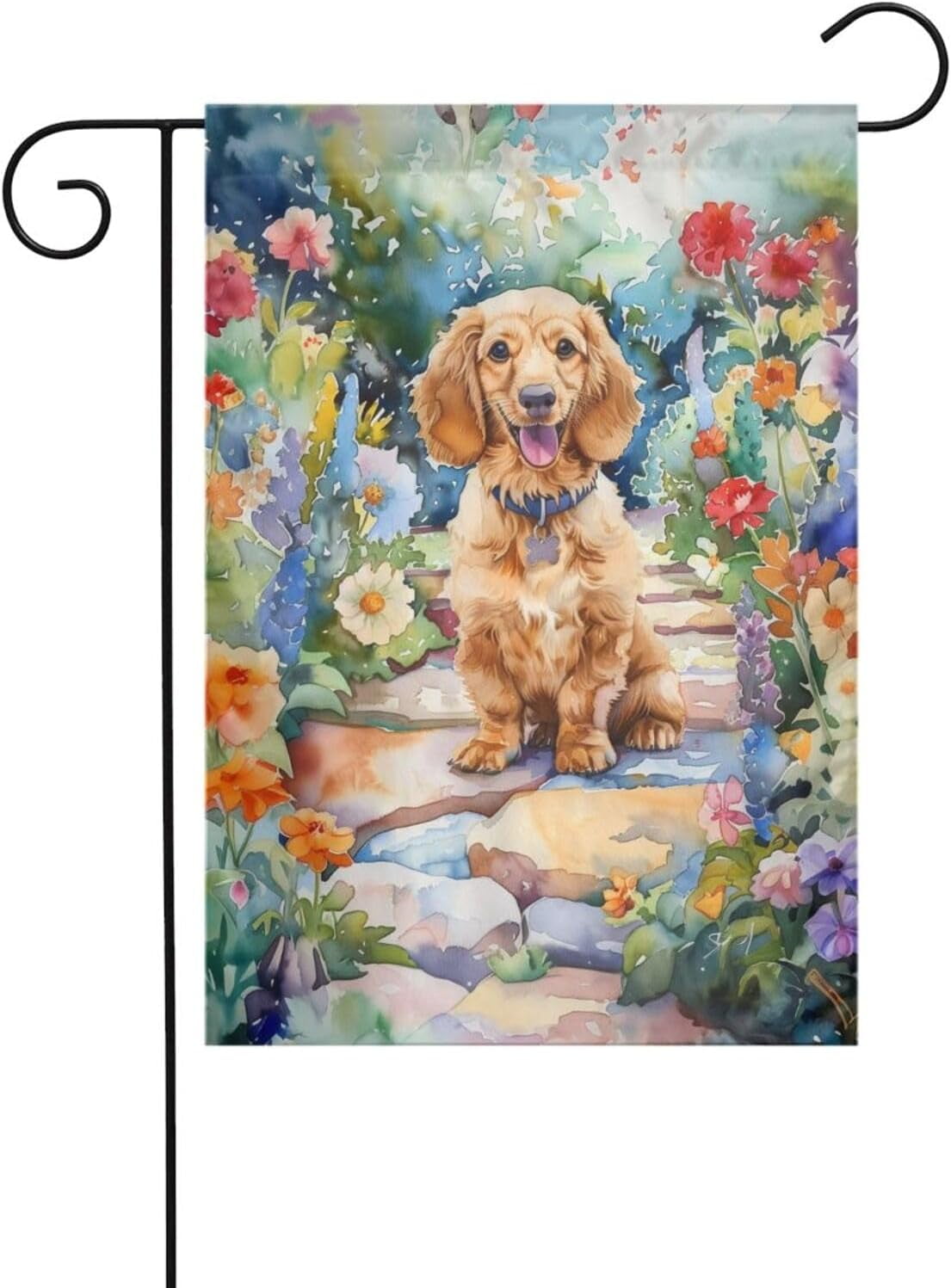 Dachshund puppy Garden Flags Double Sided,Garden Flags for All Seasons ...