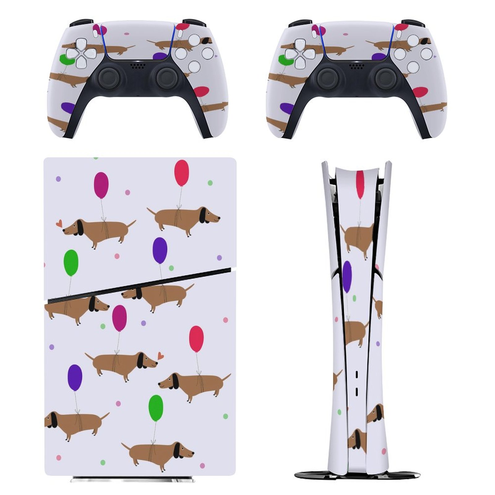 Dachshunds, Balloons PS5/PS5 Slim Digital Disc Skin Sticker For Console ...