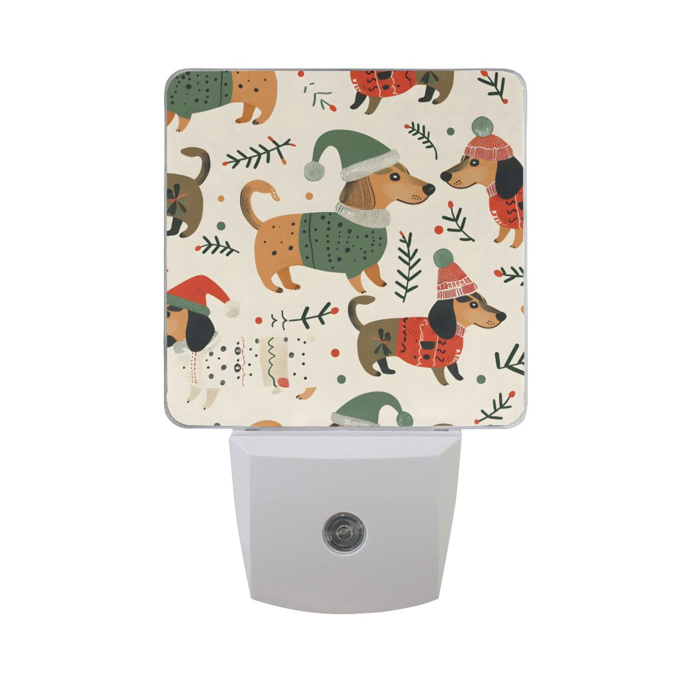 Dachshunds Dog with Sweater and Hat Night Light 2 Pack LED Nightlight ...