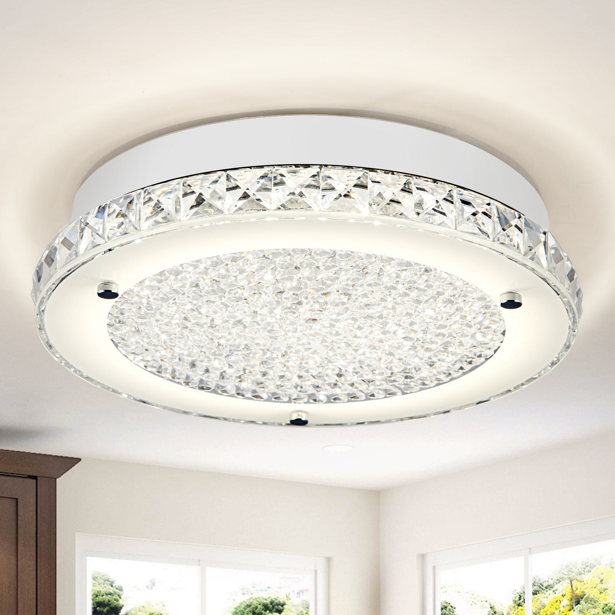Dackettslightinc Crystal Ceiling Light LED Flush Mount Ceiling Light ...