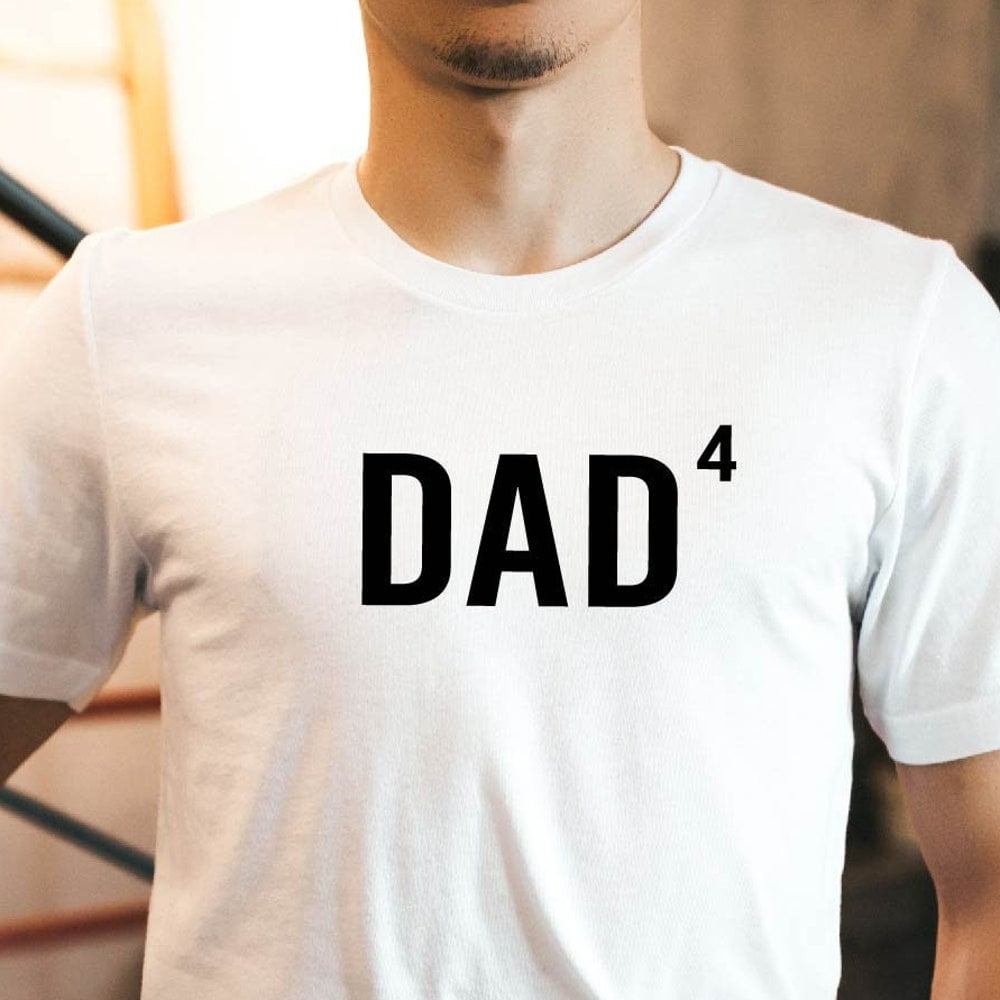 Dad 4 Men's T-Shirt, Dad Of Four Shirt, Father of 4, Proud Dad, Dad ...
