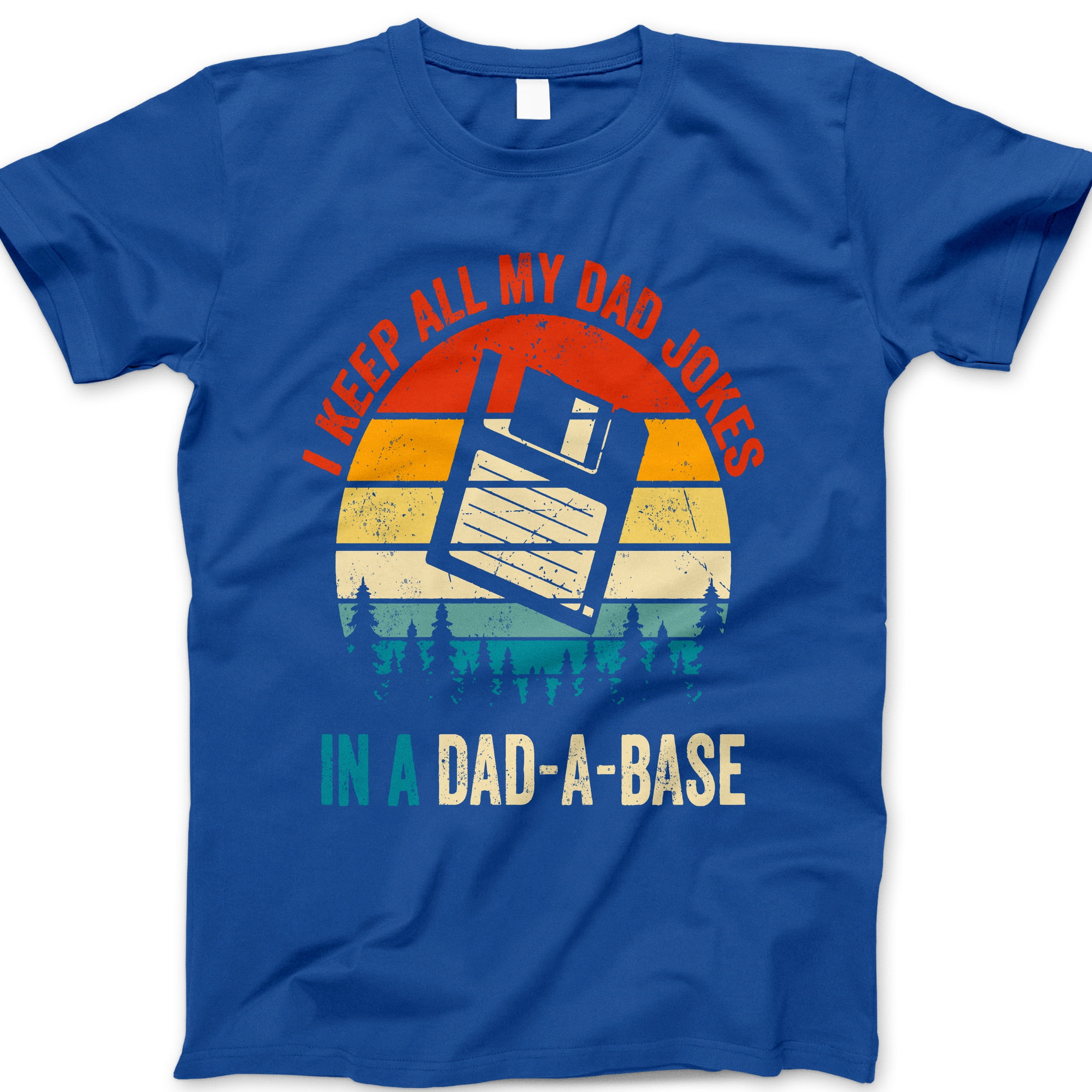 Dad-A-Base T-Shirt – Funny Tech Dad Joke Tee with Floppy Disk Graphic – Retro Style Father’s Day ...