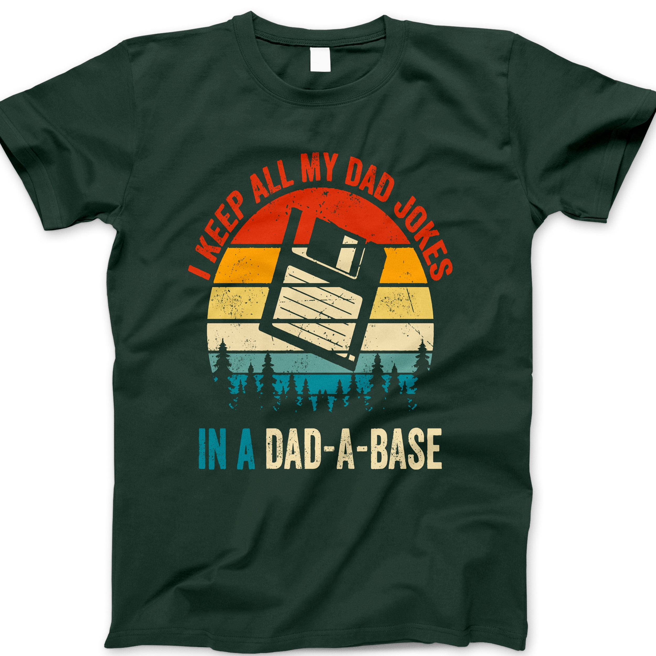 Dad-A-Base T-Shirt – Funny Tech Dad Joke Tee with Floppy Disk Graphic – Retro Style Father’s Day ...