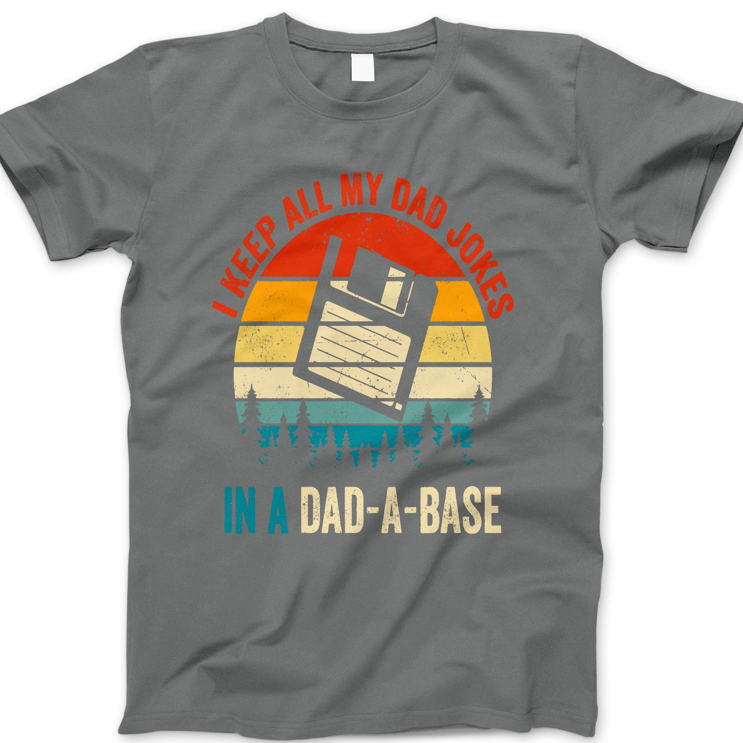 Dad-A-Base T-Shirt – Funny Tech Dad Joke Tee with Floppy Disk Graphic – Retro Style Father’s Day ...