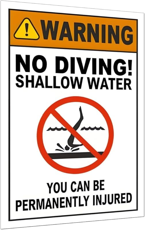 Dad-Approved No Diving Pool Sign - Humorous Tinplate Metal Decor for ...