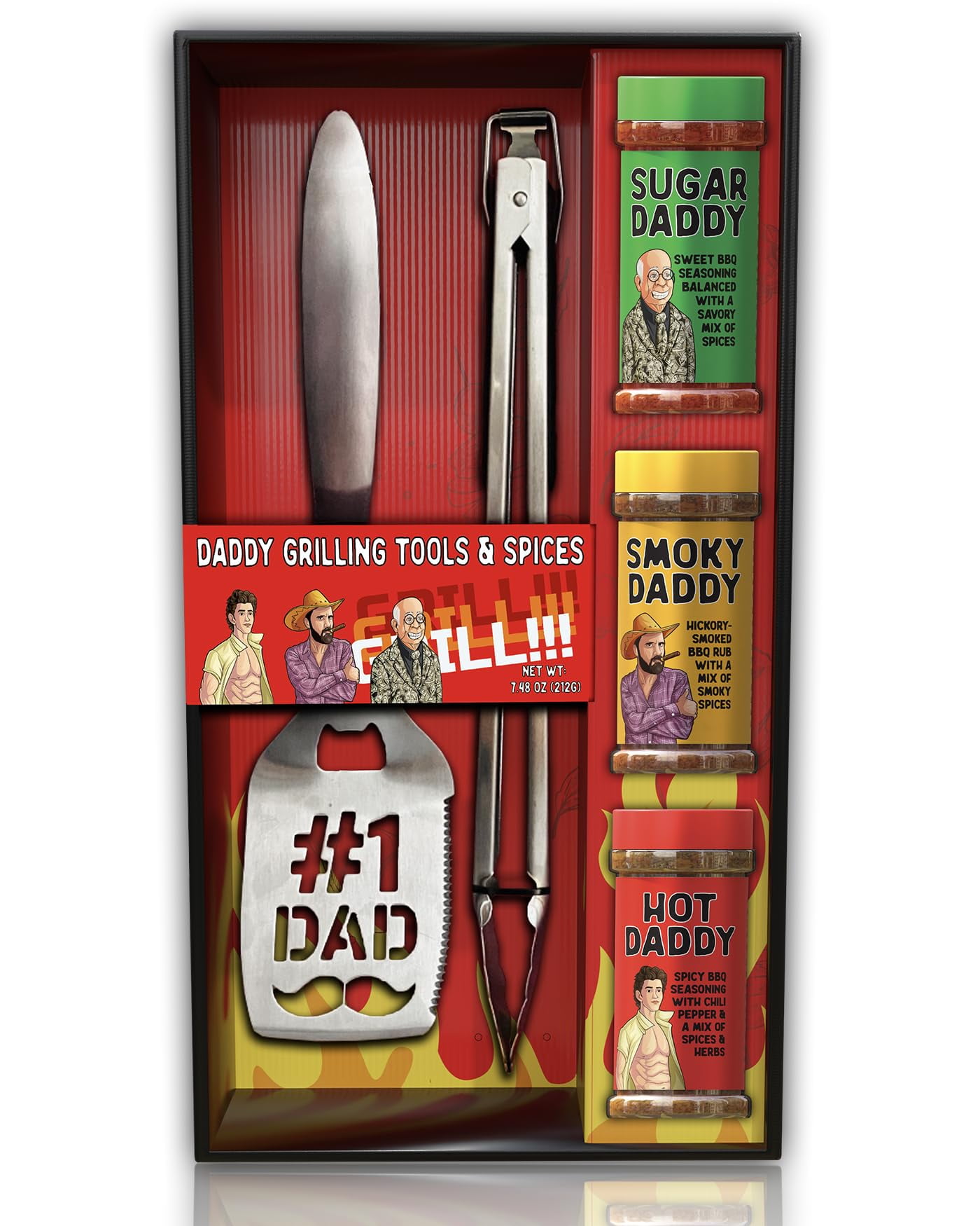 Dad BBQ Tool and BDF32 Spices Set - Grill Spatula, Tongs, 3 Daddy Spices in 2025 Packaging ...