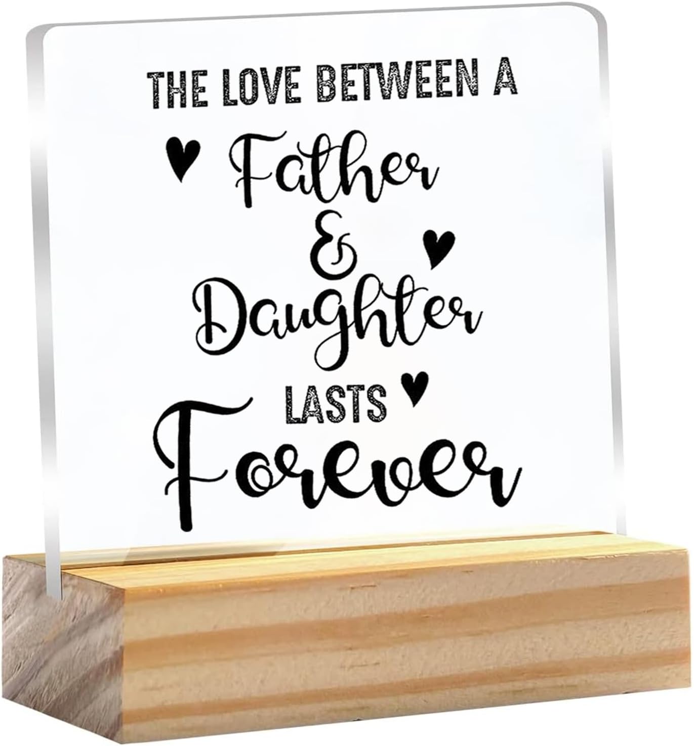 Dad Birthday Gifts from Daughter Wooden Fathers Day Sign Holds Desk ...
