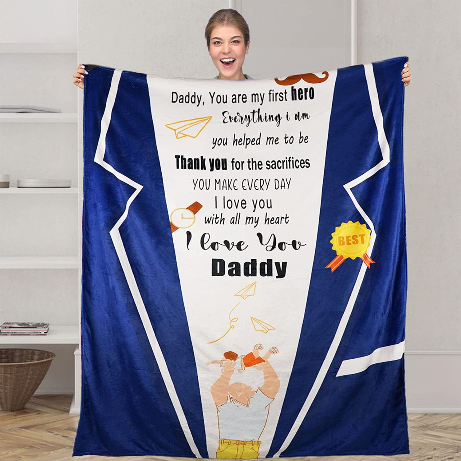 to My Dad Blanket Best Dad Ever Throw Blanket Birthday Gift for Dad ...