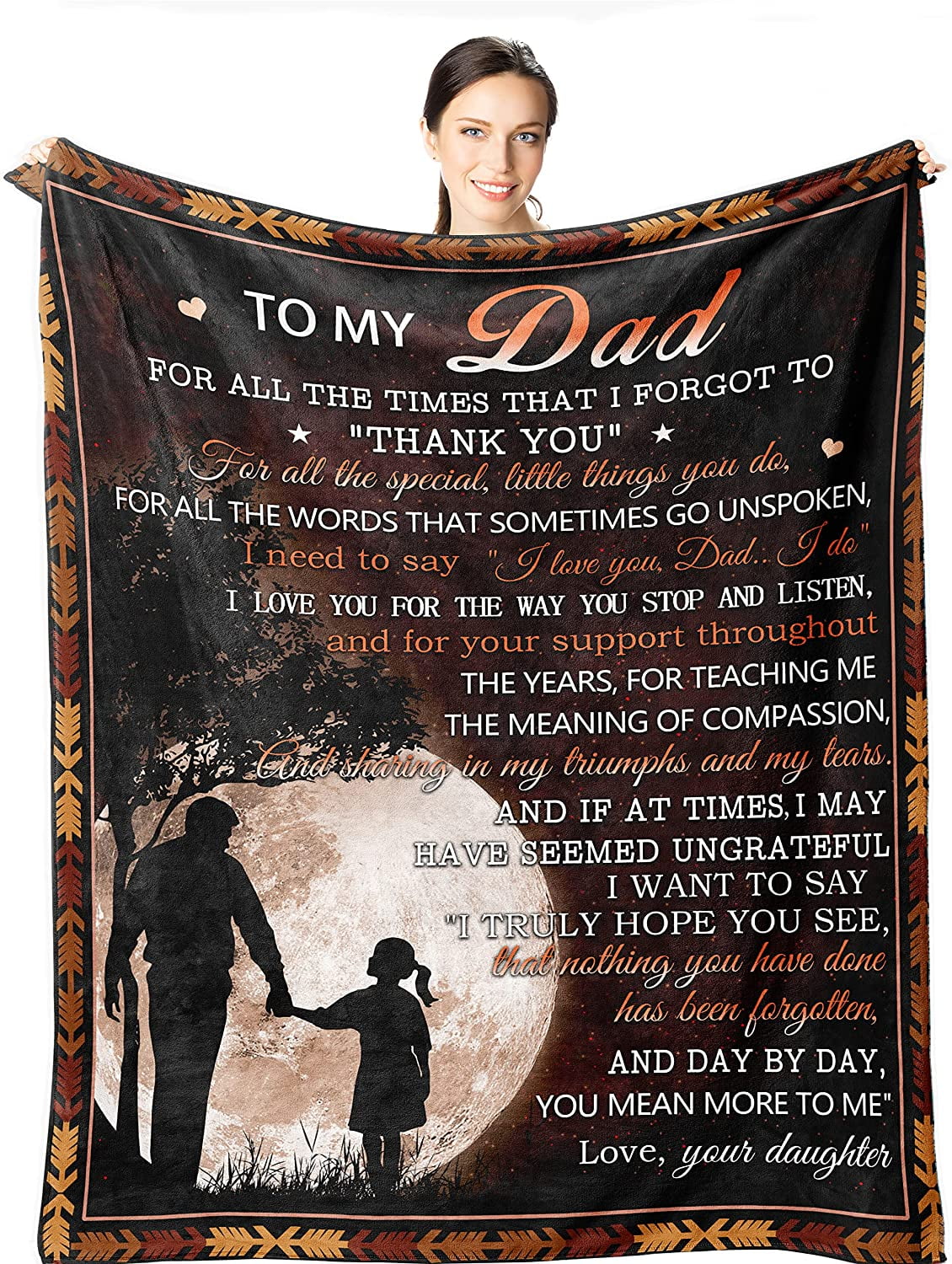 to My Dad Blanket from Daughter - Birthday Gifts for Dad from Daughter ...