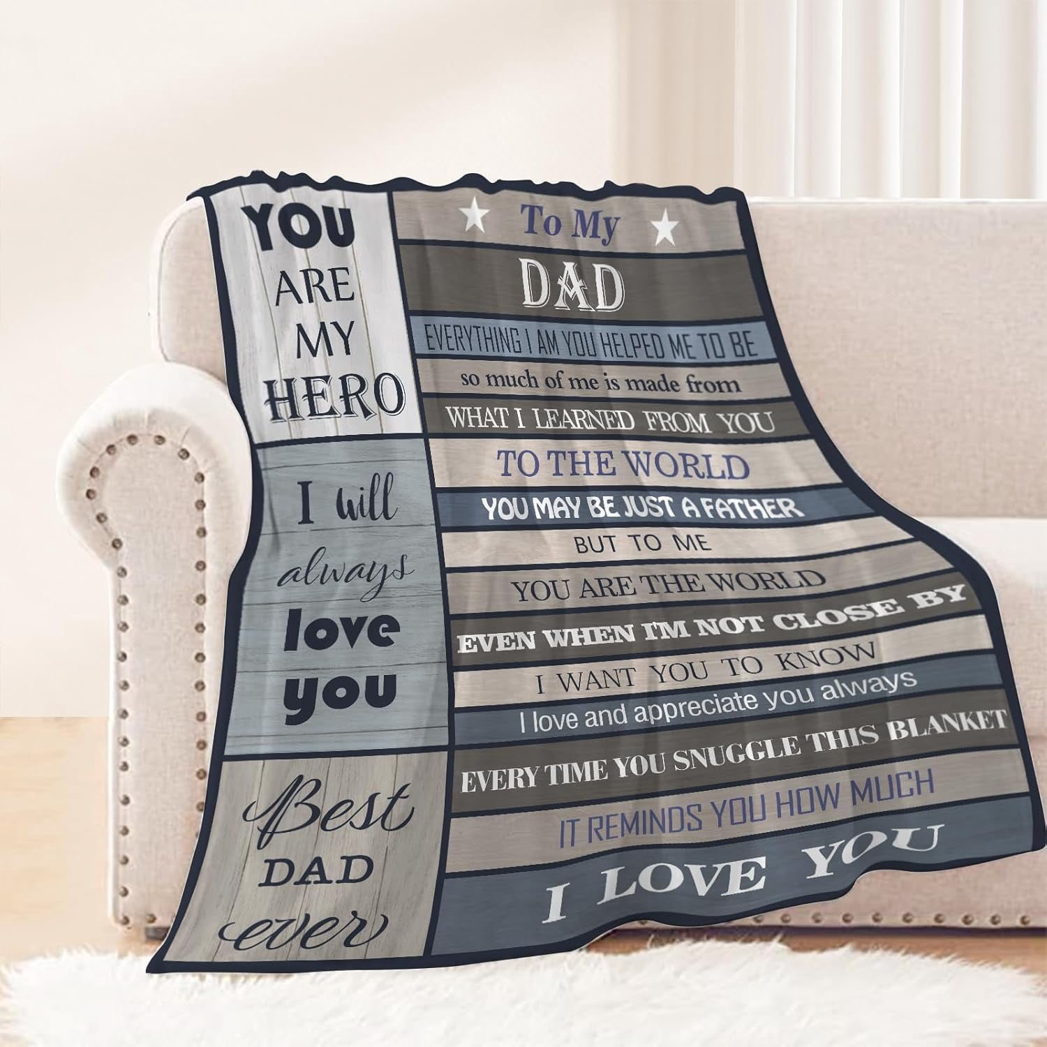 to My Dad Blanket Fathers Day Blanket from Daughter Son Dad Birthday ...