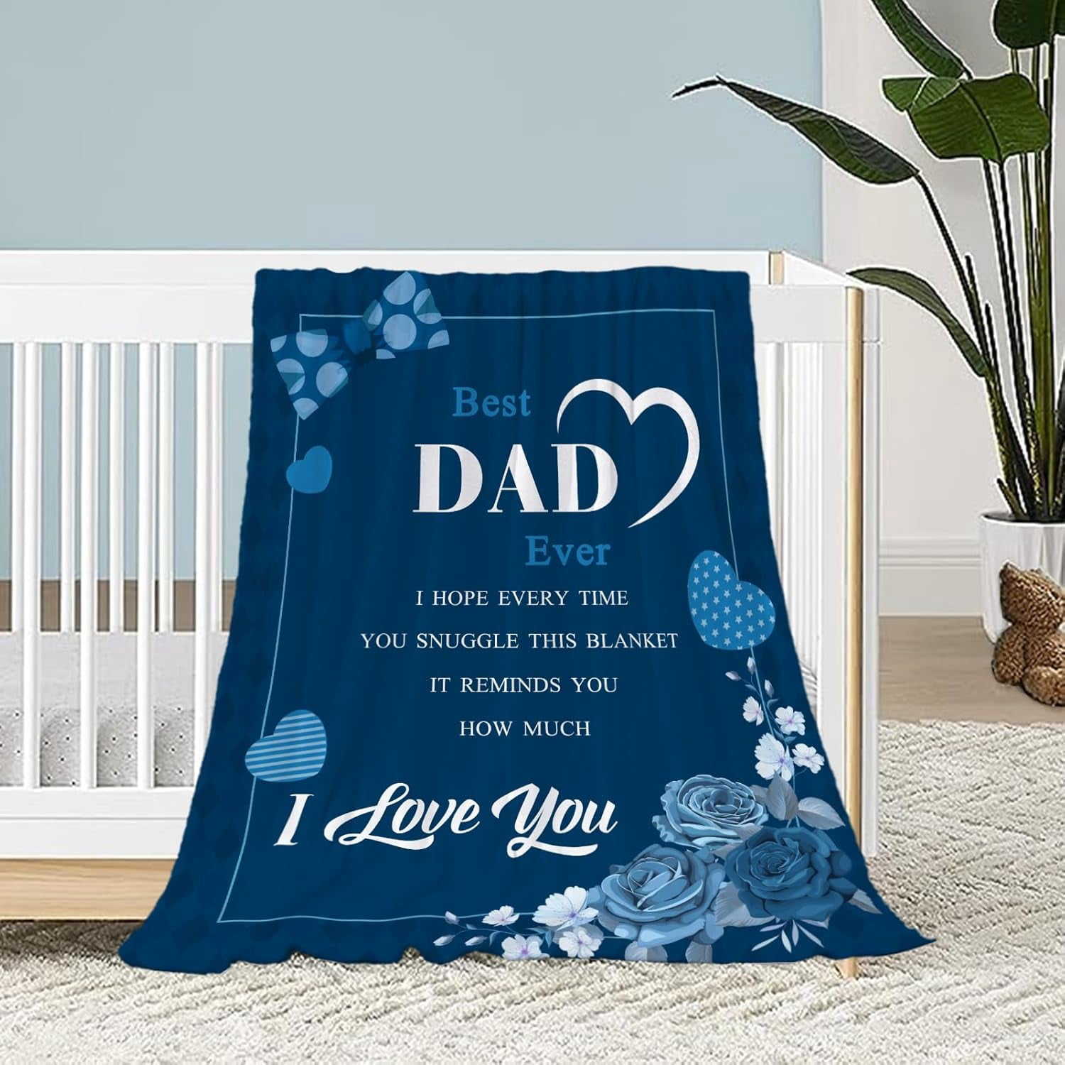 to My Dad Blanket Gift Fathers Day Blanket from Daughter Son Birthday ...