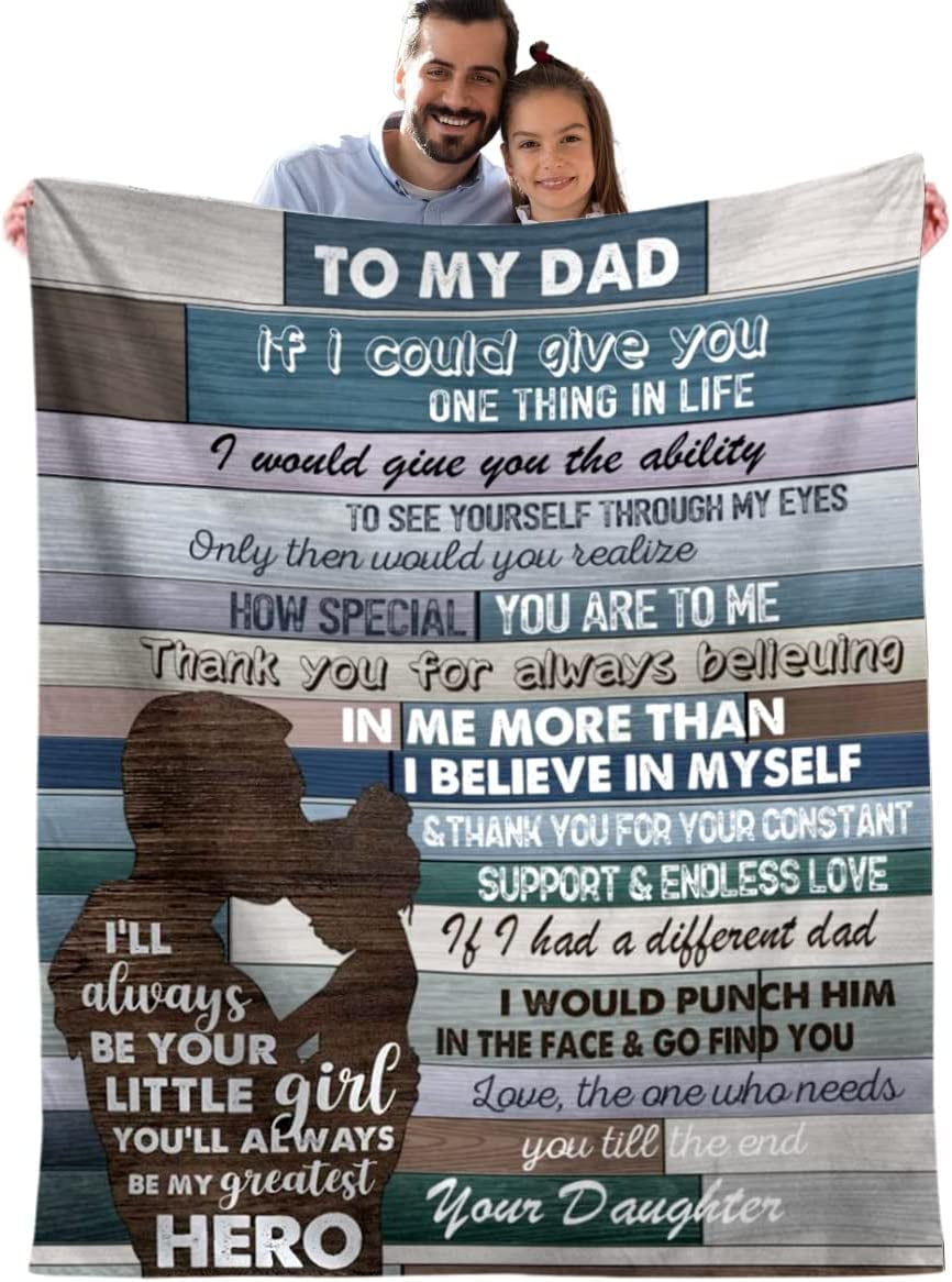 to My Dad Blanket Gifts from Daughter, Personalized Letter Printed Soft ...