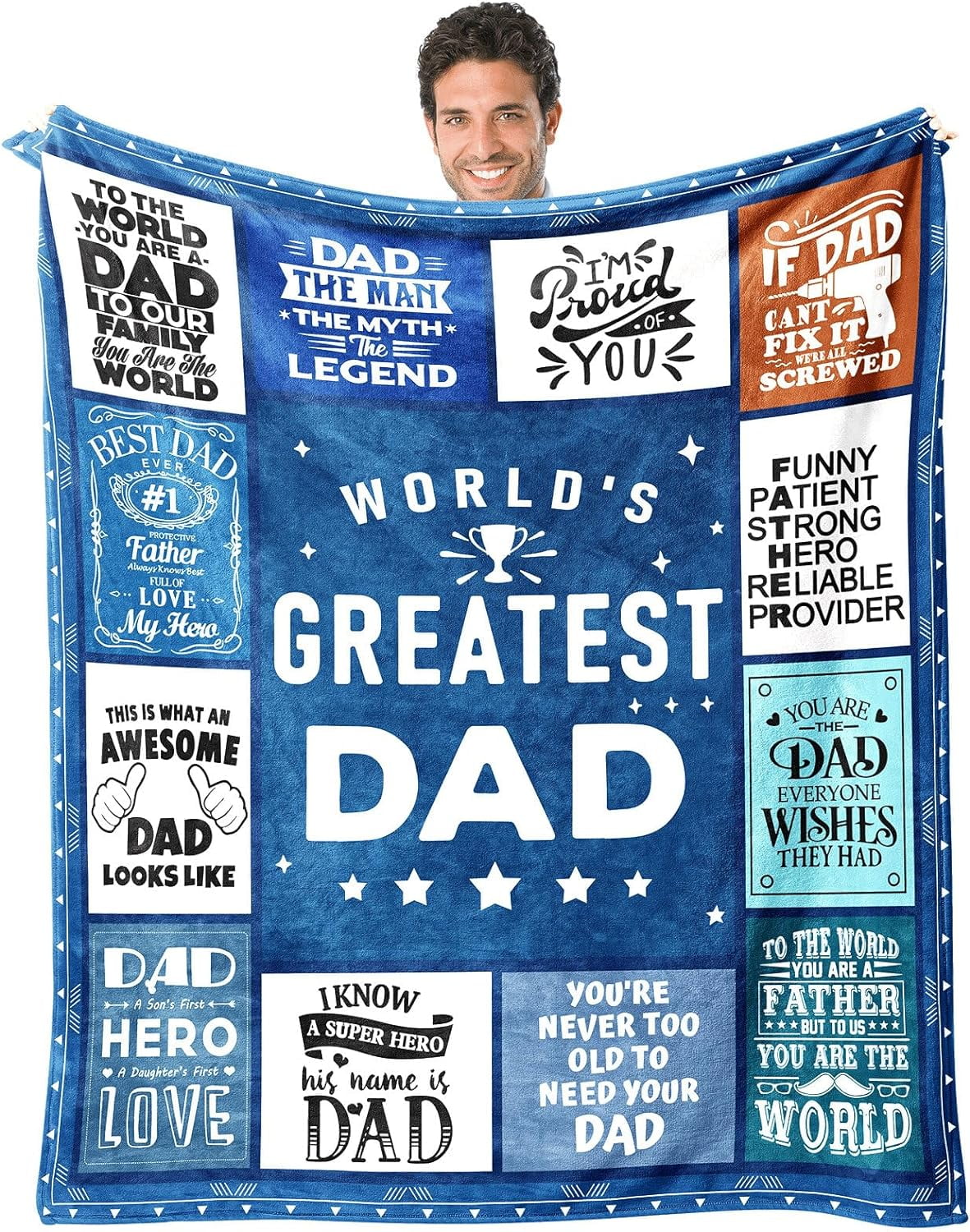 Dad Blanket Gifts for Dad on Fathers Day from Daughter or Son - X World ...