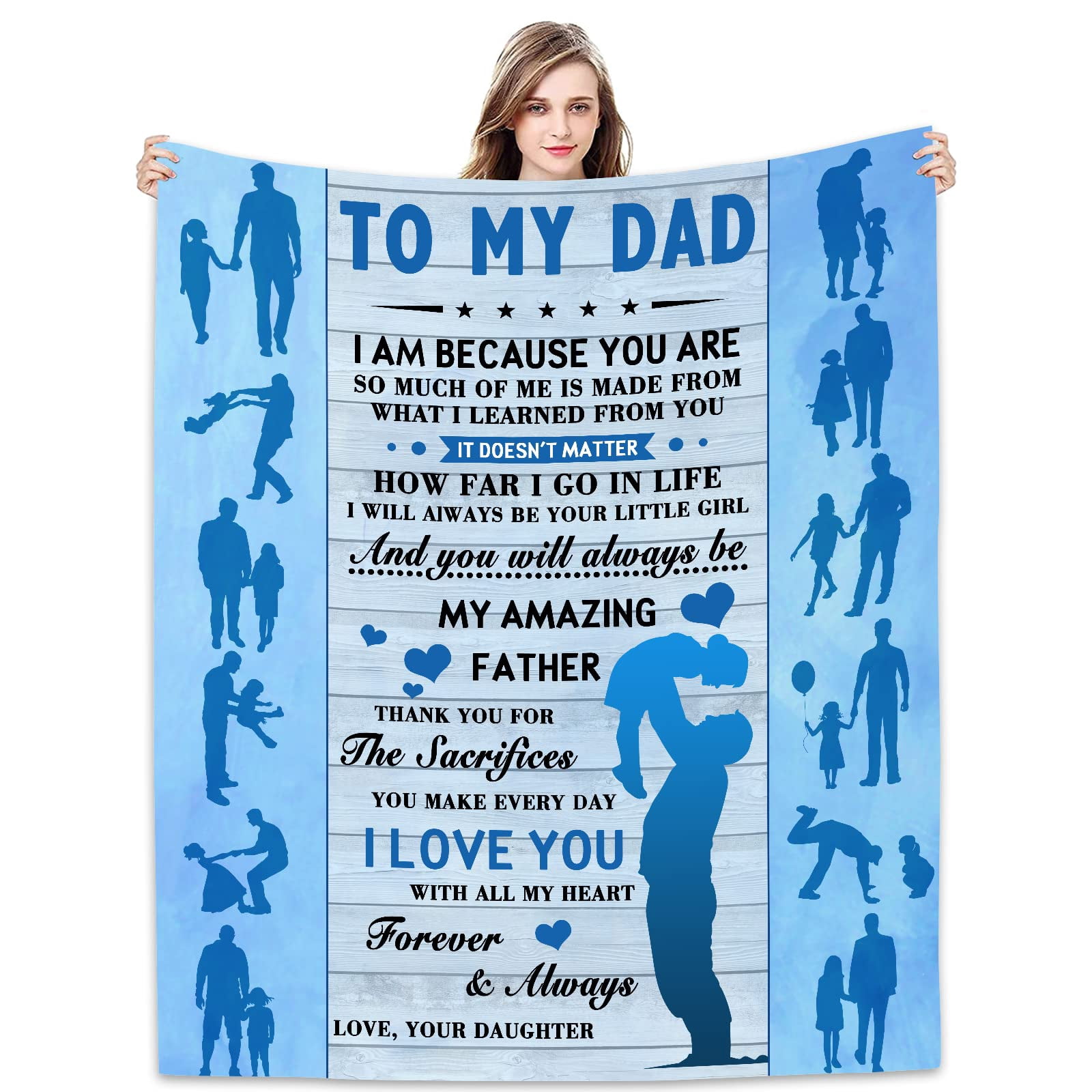 Dad Blanket The Best Dad Throw Blanket Soft Warm for Father Daddy Papa ...