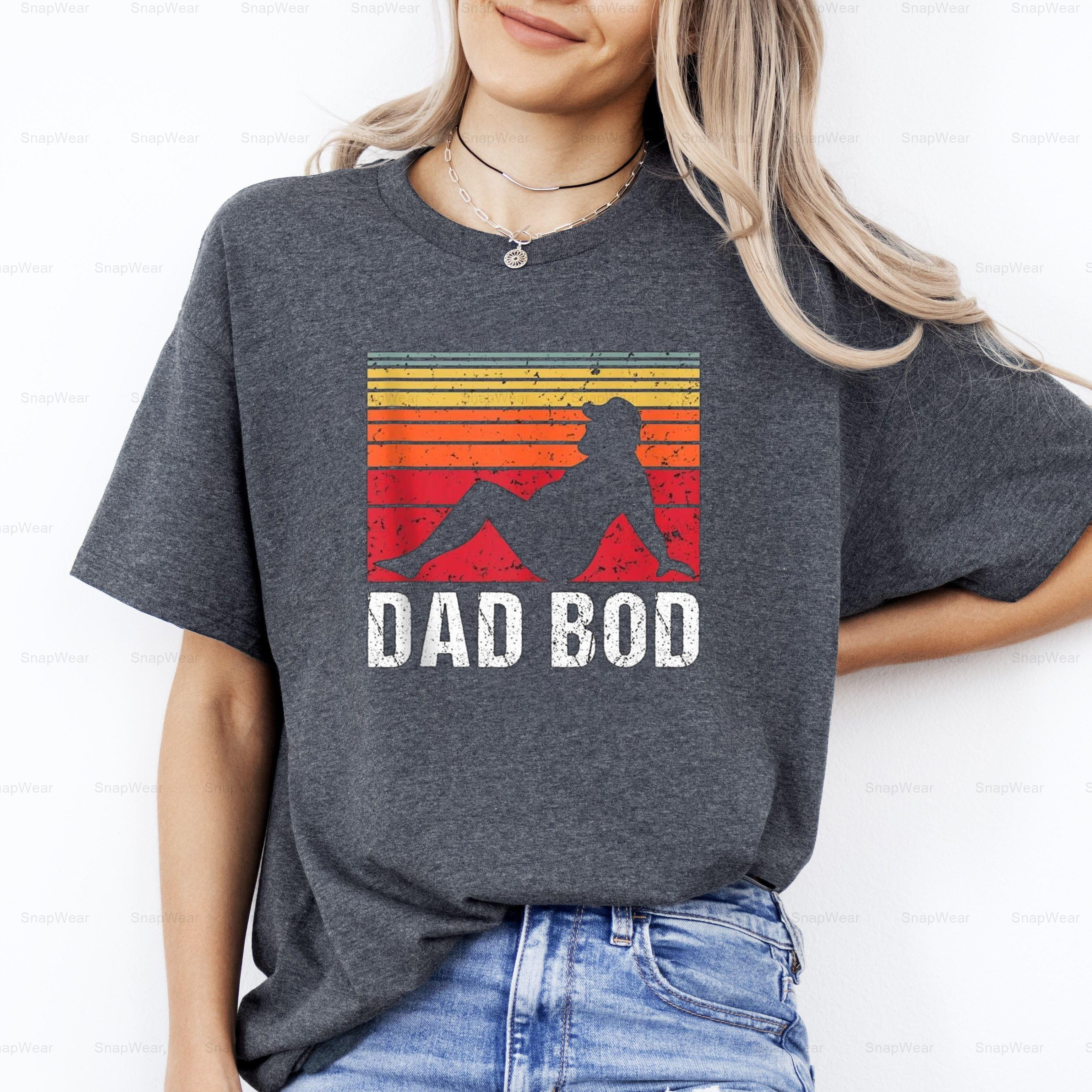 Dad Bod Beer Drinking Retro Best Dad Fathers Day Funny Humor Six Pack T ...