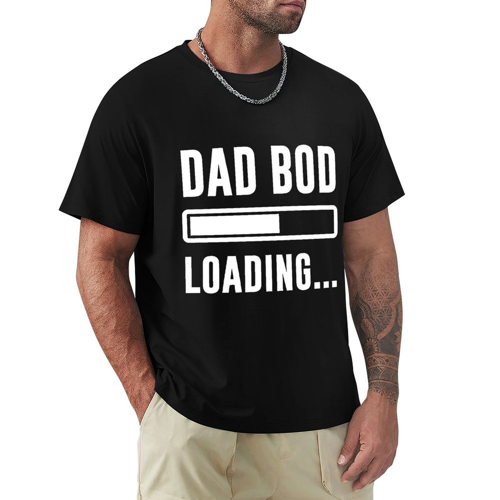 Dad Bod Men's HD Print Classic Short Sleeve T-Shirts Black S - Walmart.com