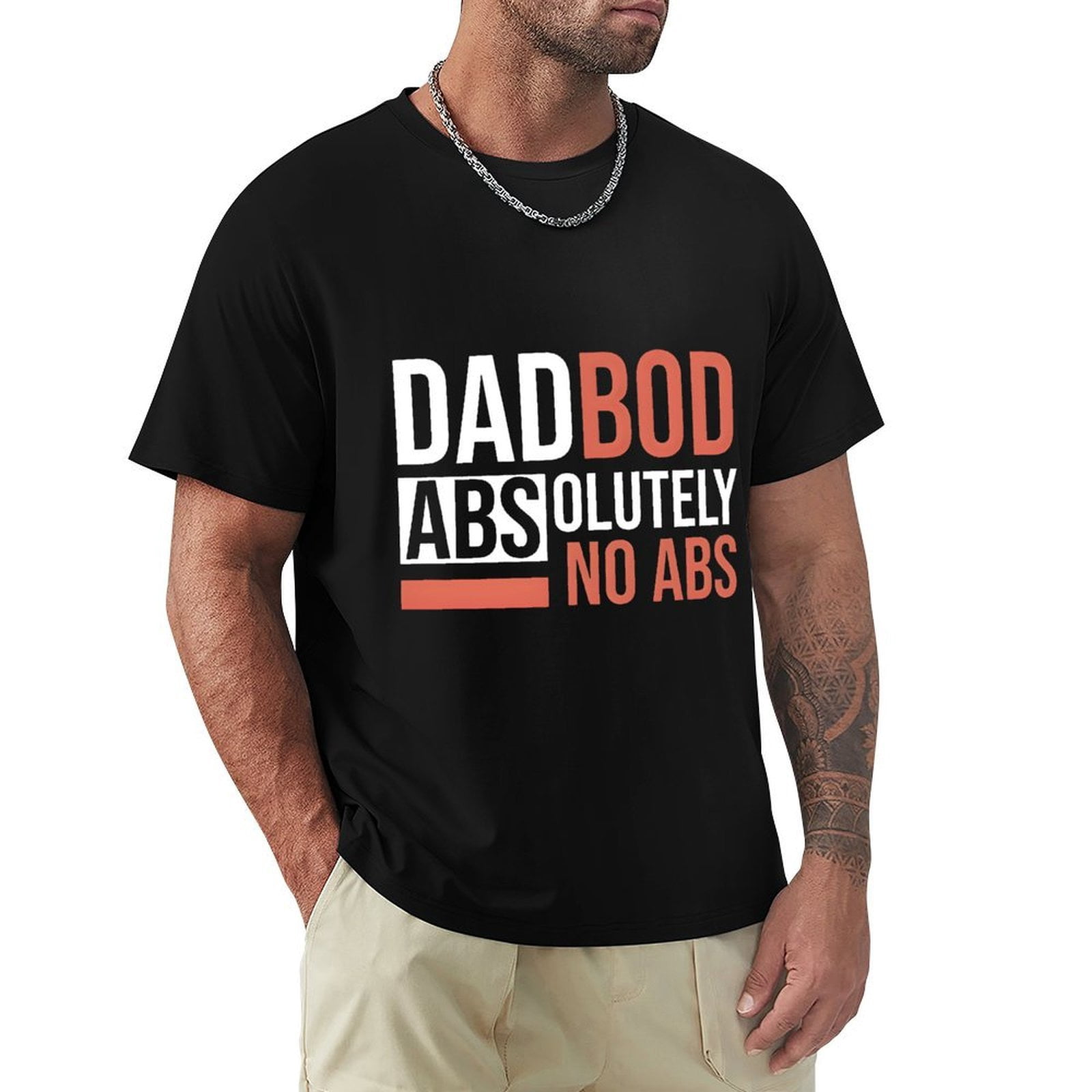 Dad Bod Men's HD Print Classic Short Sleeve T-Shirts Black XL - Walmart.com