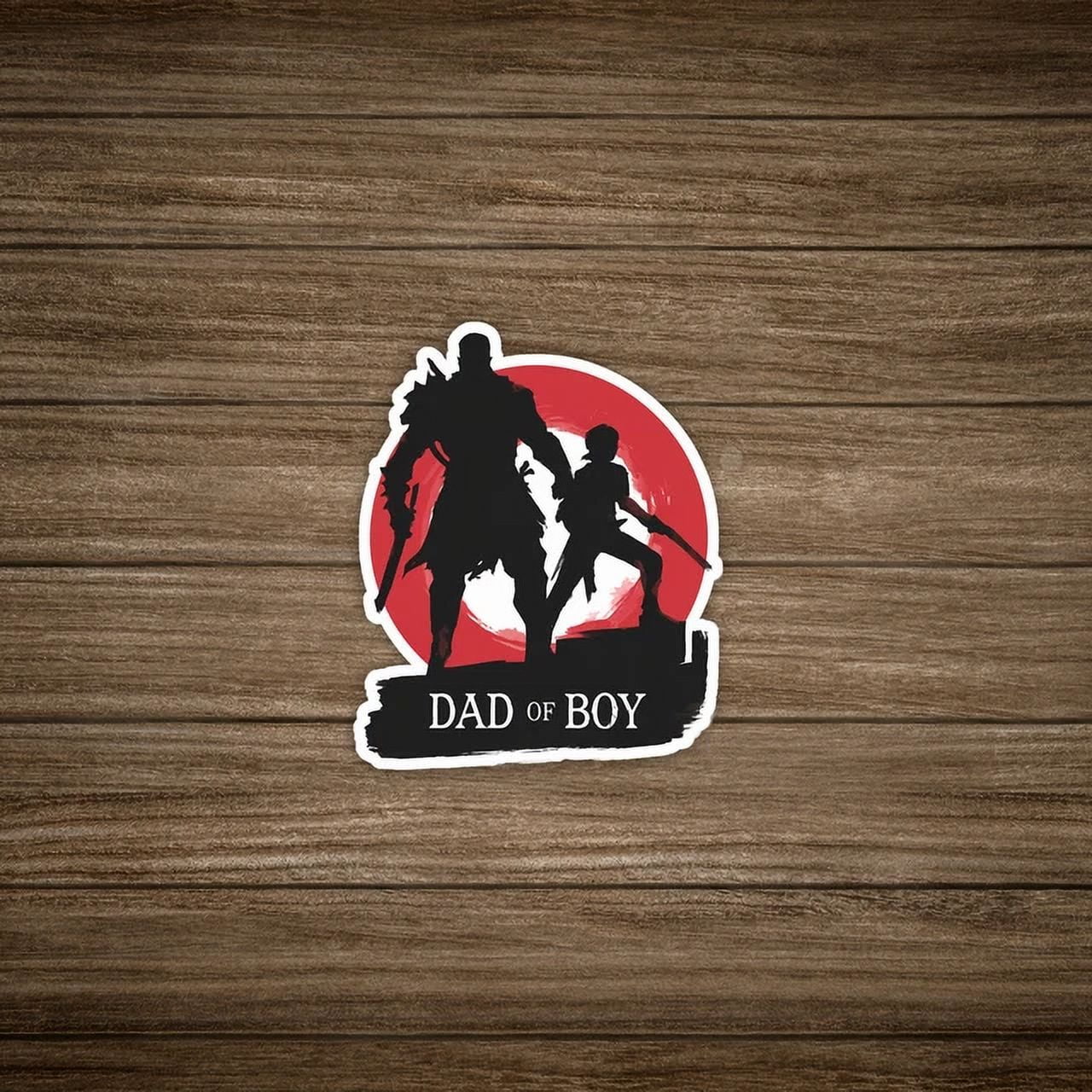 Dad Of Boy - Father & Son Silhouette Sticker, Gamer Decal, Kratos ...