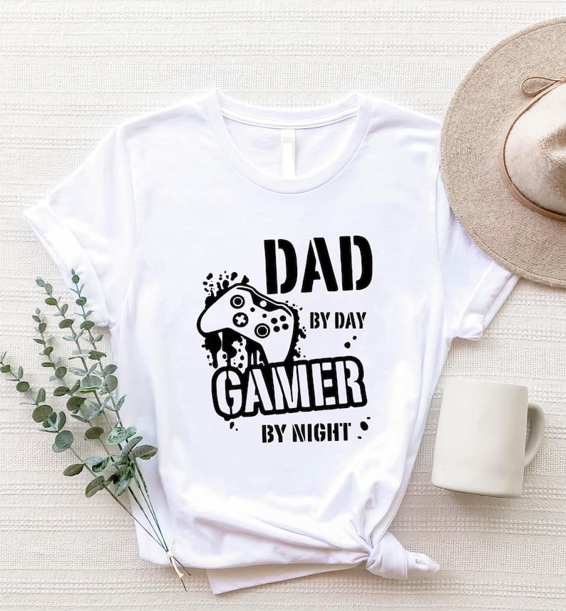 Dad By Day Gamer By Night Shirt, Fathers Day Gift, Gamer Tee - Walmart.com
