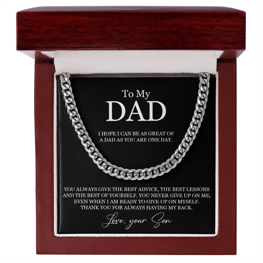 To My Dad Chain Necklace, Gift for Dad from Son, Dad Birthday Gift ...