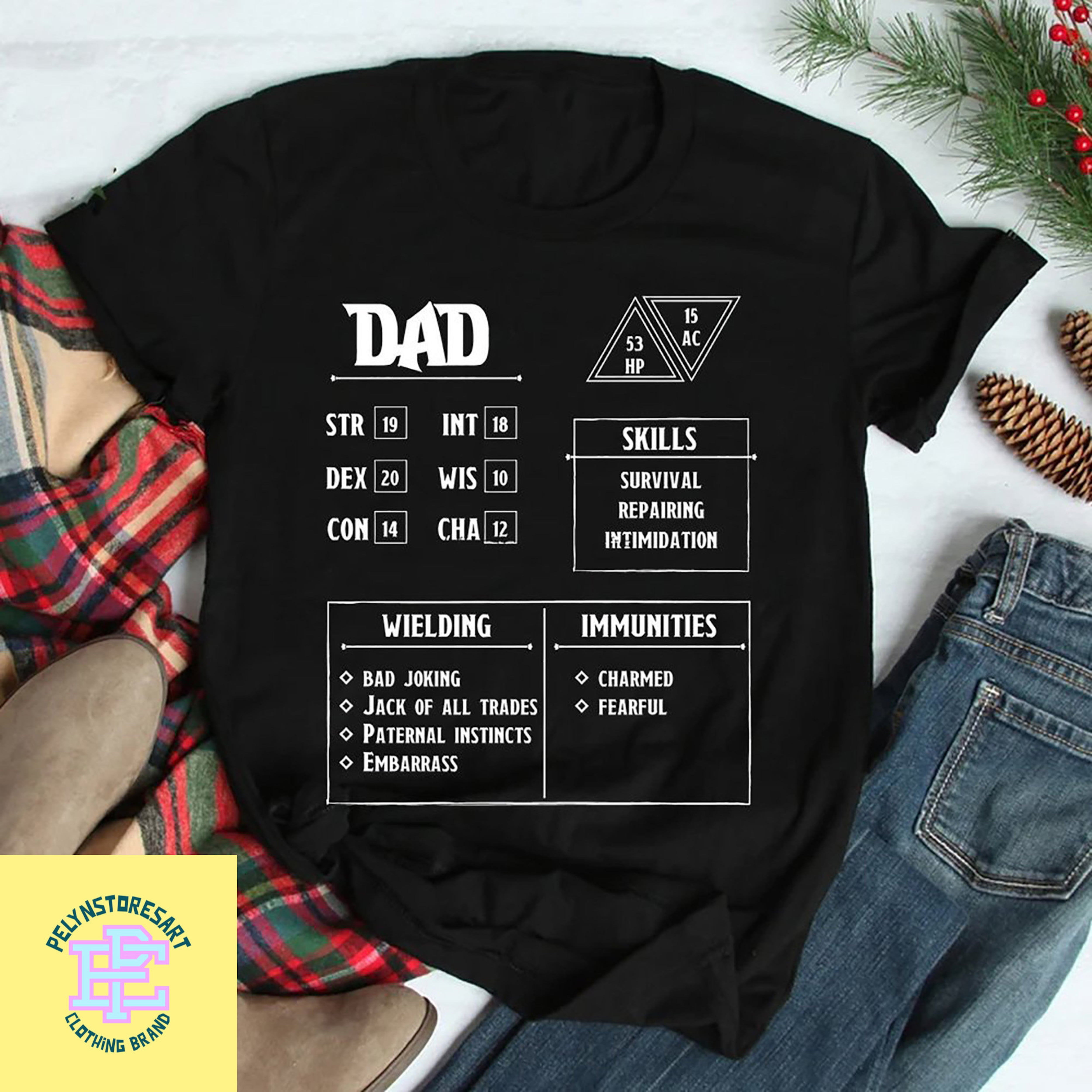 Dad Character Sheet T-Shirt, Dungeons And Dragons Shirt, DnD Shirt ...