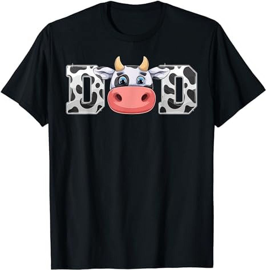 Dad Cow Print Cowboy Animal Pattern Farmer Cow Father Dad T-Shirt ...