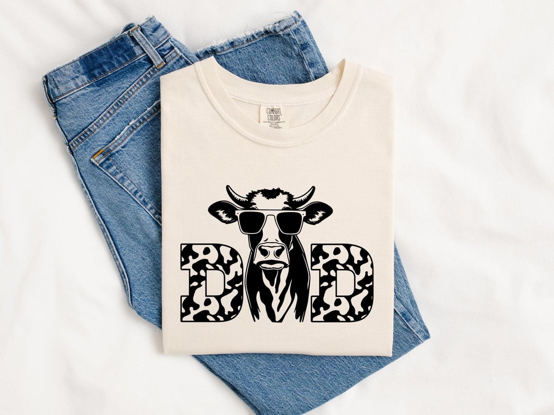 Dad Cow Shirt, Cow Lover Dad Shirt, Daddy Shirt, Cow Birthday Dad Shirt ...
