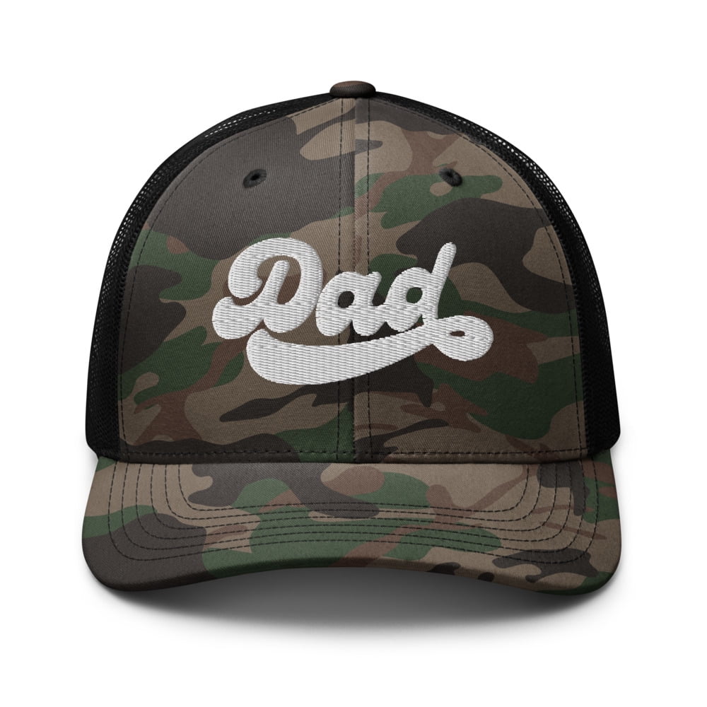 Dad Cursive Camouflage Trucker Hat (Camo/Black) - Walmart.com