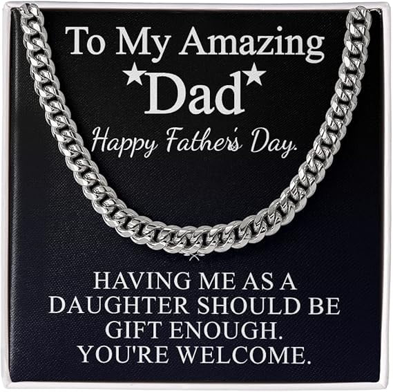 To My Dad Custom Cuban Link Chain Necklace Gift To My Dad on Father's ...